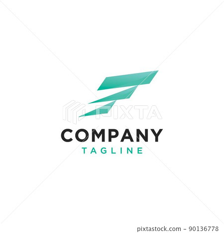The initials F logo is simple and modern - Stock Illustration [90136778 ...