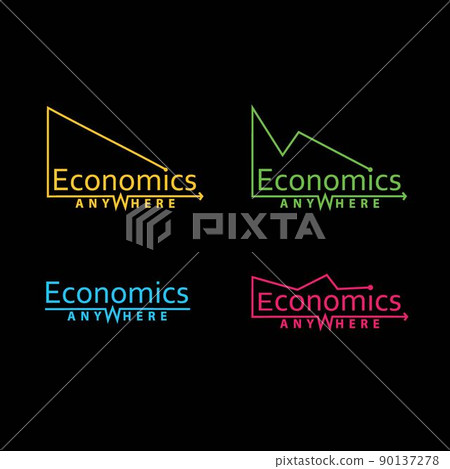 Cool and varied colored economic graph... - Stock Illustration ...