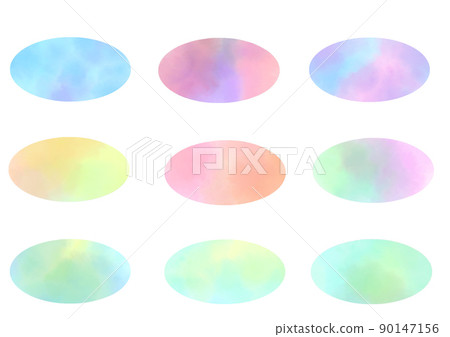 Oval sheet with colorful gradient background in... - Stock Illustration ...