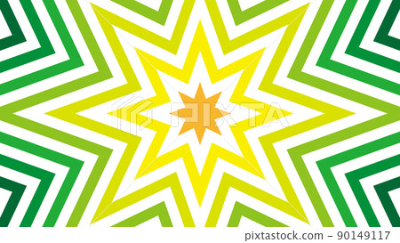 Octagram Gradation Yellow Green 16: 9 - Stock Illustration [90149117 ...