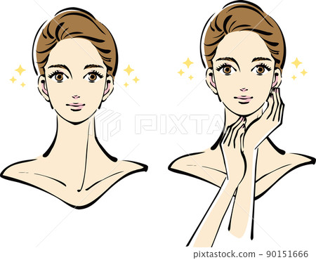 Person Female Face Beauty Esthetic Skin Care... - Stock Illustration ...