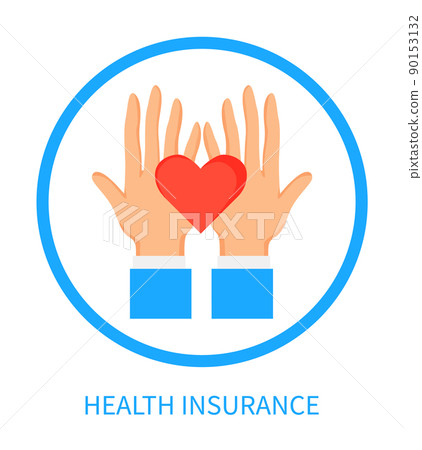 Health Insurance Logotype with Hands and Heart - Stock Illustration ...