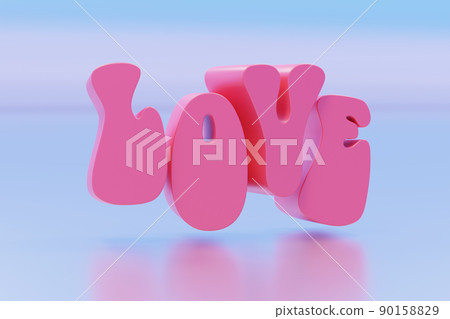 Three-dimensional LOVE - Stock Illustration [90158829] - PIXTA