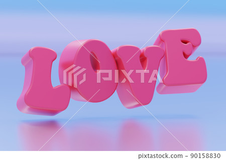 Three-dimensional LOVE - Stock Illustration [90158830] - PIXTA