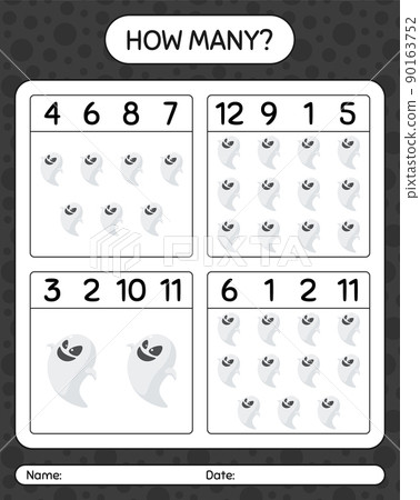 How many counting game with ghost. worksheet... - Stock Illustration ...