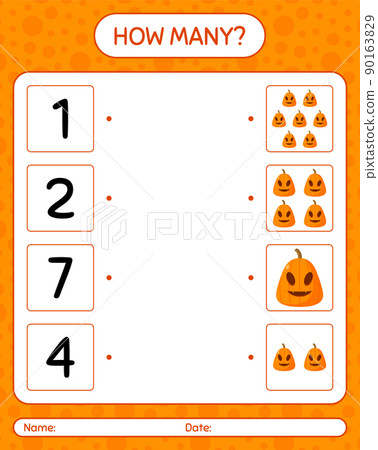 How many counting game with jack o' lantern.... - Stock Illustration ...
