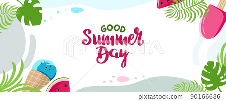 Summer background Inscription good summer day... - Stock Illustration ...