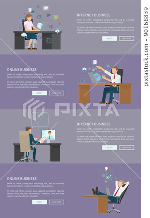 Internet and Online Web Pages Vector Illustration - Stock Illustration ...