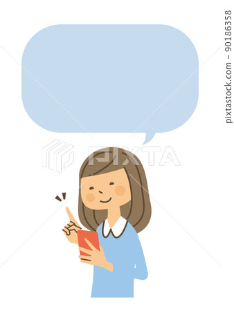Female smartphone balloon setting - Stock Illustration [90186358] - PIXTA