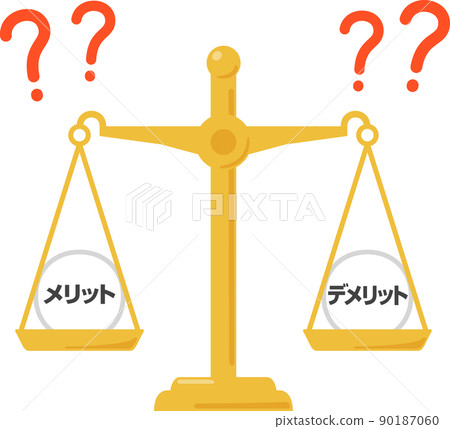 A balance with advantages and disadvantages - Stock Illustration ...