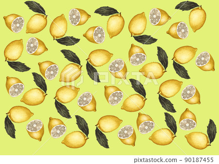 Lemon collage wrapping paper wallpaper - Stock Illustration [90187455 ...
