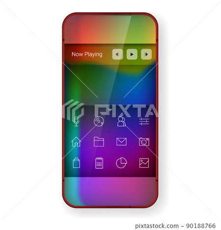 home screen layout mobile app ui rainbow - Stock Illustration [90188766 ...