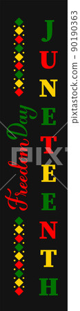 Juneteenth vertical sign. African American... - Stock Illustration ...