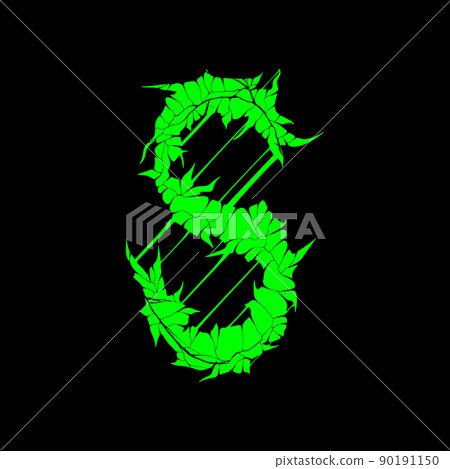 Grunge font.Green vector letter on black... - Stock Illustration ...