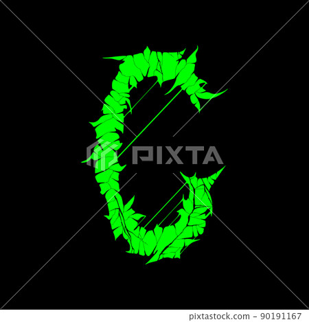 Grunge font.Green vector letter on black... - Stock Illustration ...