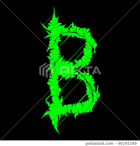 Grunge font.Green vector letter on black... - Stock Illustration ...