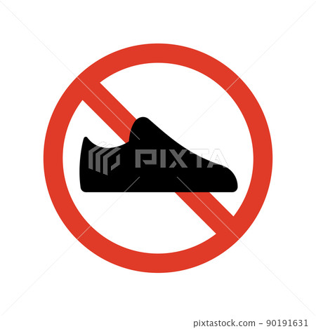 The sign of No Shoe. Isolated Vector Illustration. - Stock Illustration ...