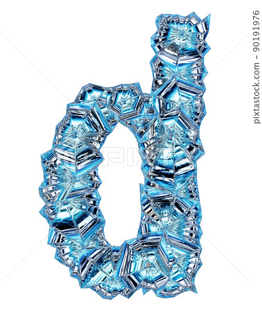 Blue crystals font.Glass italic lowercase letter. - Stock Illustration ...