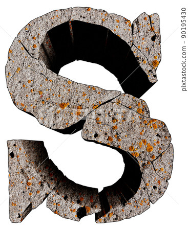 Broken stone grunge font isolated on white... - Stock Illustration ...