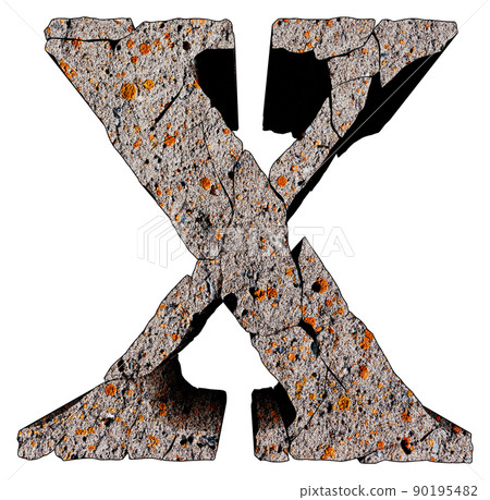 Broken stone grunge font isolated on white... - Stock Illustration ...