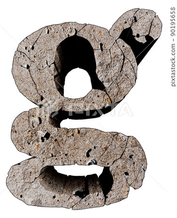 Broken stone grunge font isolated on white... - Stock Illustration ...