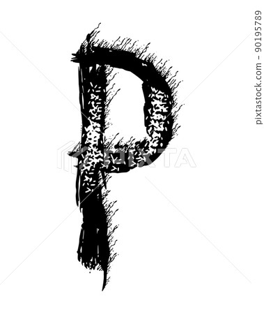 Handwritten calligraphic black paint letter... - Stock Illustration ...