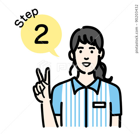 Step 2 A young woman at a convenience store... - Stock Illustration ...