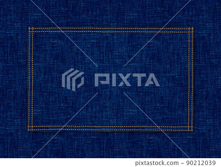 Stitched denim fabric background design - Stock Illustration [90212039 ...