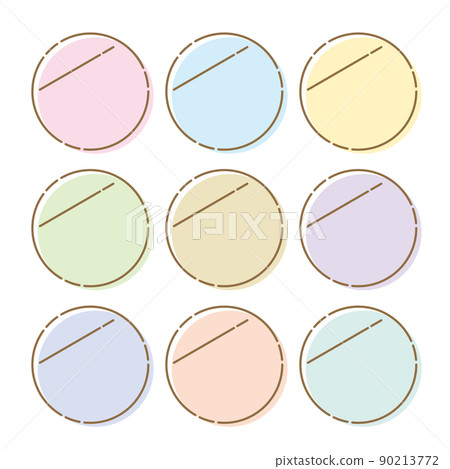Circular frame set 9 colors (pastel color /... - Stock Illustration ...