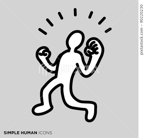 Simple human icon series "People who rejoice" - Stock Illustration ...