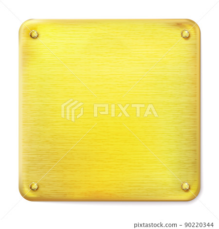 Realistic square light gold polished plate with... - Stock Illustration ...