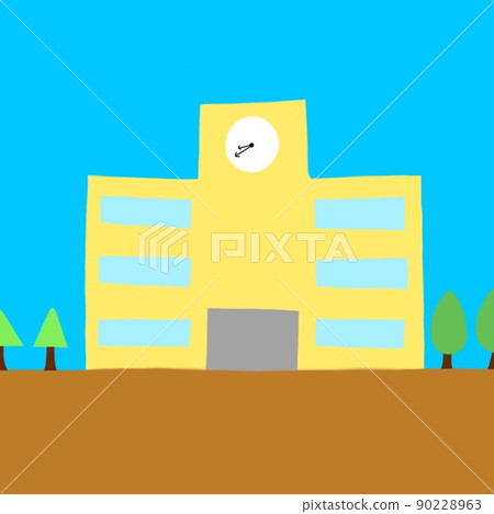 School (morning) - Stock Illustration [90228963] - PIXTA