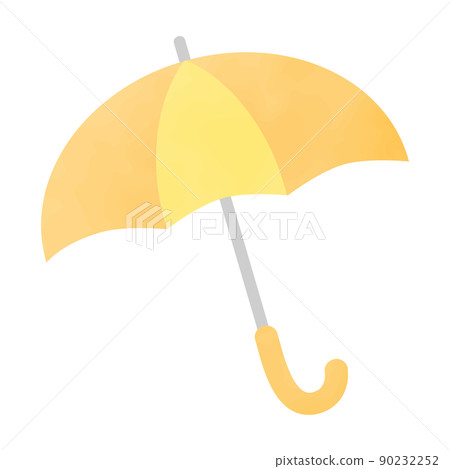 Watercolor style yellow umbrella illustration - Stock Illustration ...