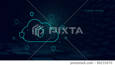 Big data with Cloud computing technology. Cyber... - Stock Illustration [90233070] - PIXTA