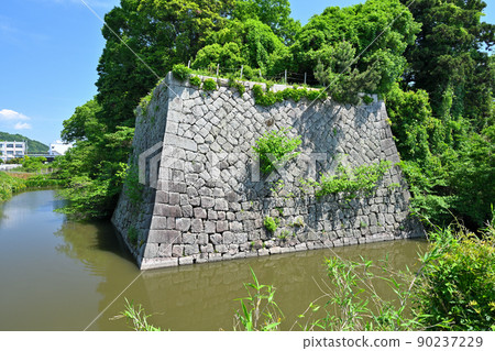 Kuruwa and Ishigaki of Omi "Minakuchi Castle"... - Stock Photo ...