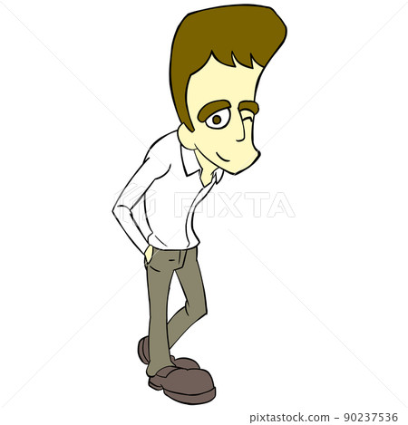 Illustration of a slender cartoon man, brown... - Stock Illustration ...