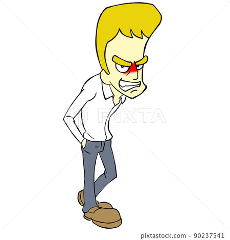 Angry Line Man Cartoon