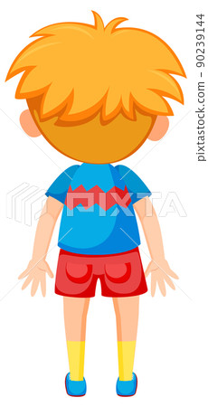 Back of a little boy cartoon character - Stock Illustration [90239144 ...