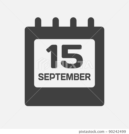 Icon day date 15 September, template calendar page - Stock Illustration ...