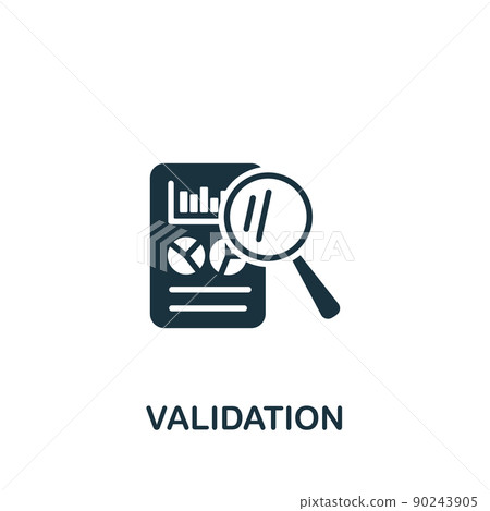 Validation icon. Monochrome simple Web... - Stock Illustration ...