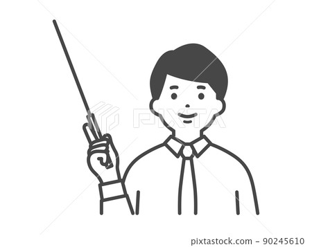 A man holding a pointer to explain - Stock Illustration [90245610] - PIXTA
