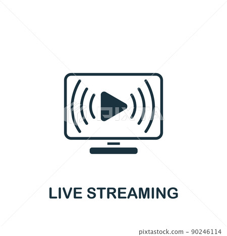 Live Streaming icon. Monochrome simple... - Stock Illustration ...