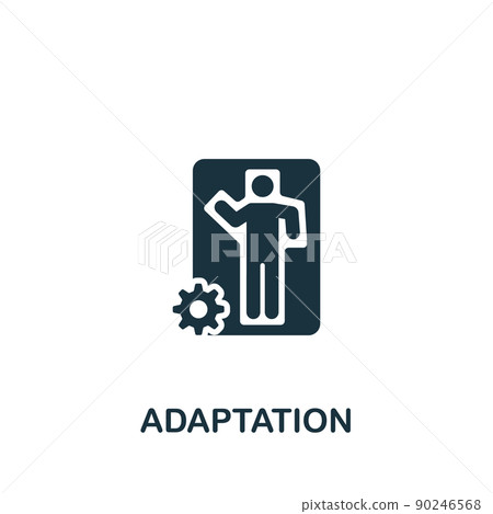 Adaptation icon. Monochrome simple Psychology... - Stock Illustration ...