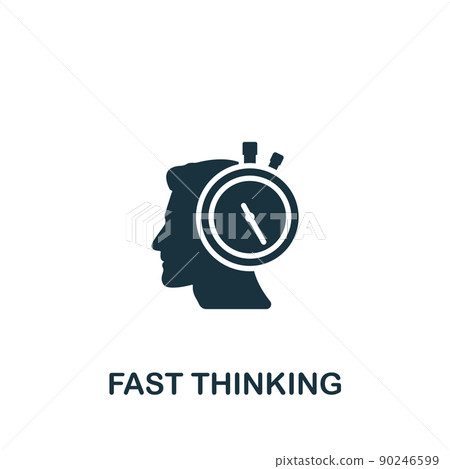 Fast Thinking icon. Monochrome simple... - Stock Illustration [90246599 ...