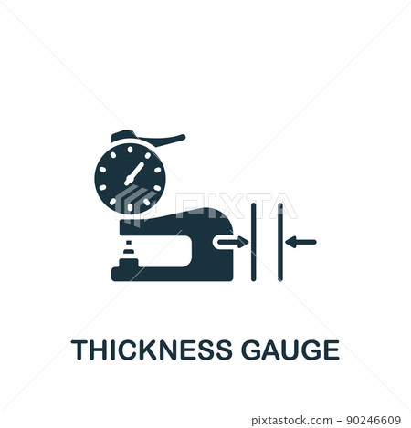 Thickness Gauge icon. Monochrome simple... - Stock Illustration ...