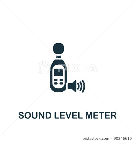 Sound Level Meter icon. Monochrome simple... - Stock Illustration ...