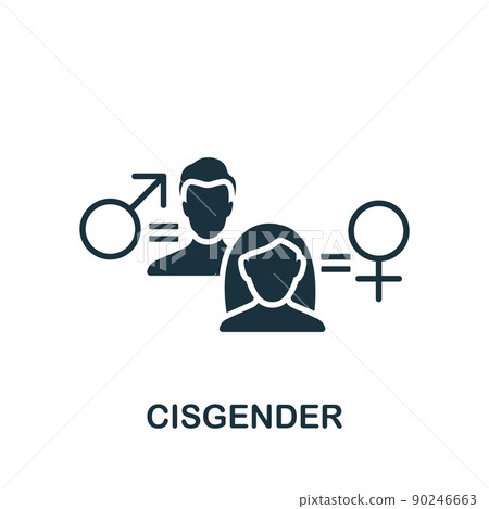 Cisgender icon. Monochrome simple Lgbt icon for... - Stock Illustration ...