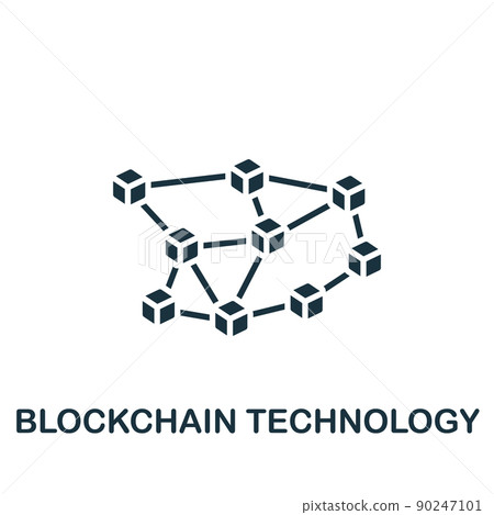 Blockchain Technology icon. Monochrome simple... - Stock Illustration ...