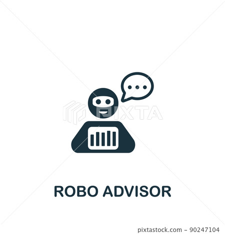 Robo Advisor icon. Monochrome simple Fintech... - Stock Illustration ...