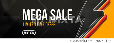 Mega sale limited time offer flash banner... - Stock Illustration ...